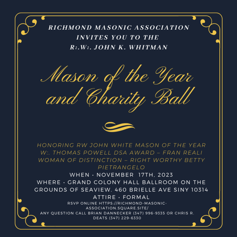 2023 Annual Charity Ball and the R:.W:. John K. Whitman Mason of the ...